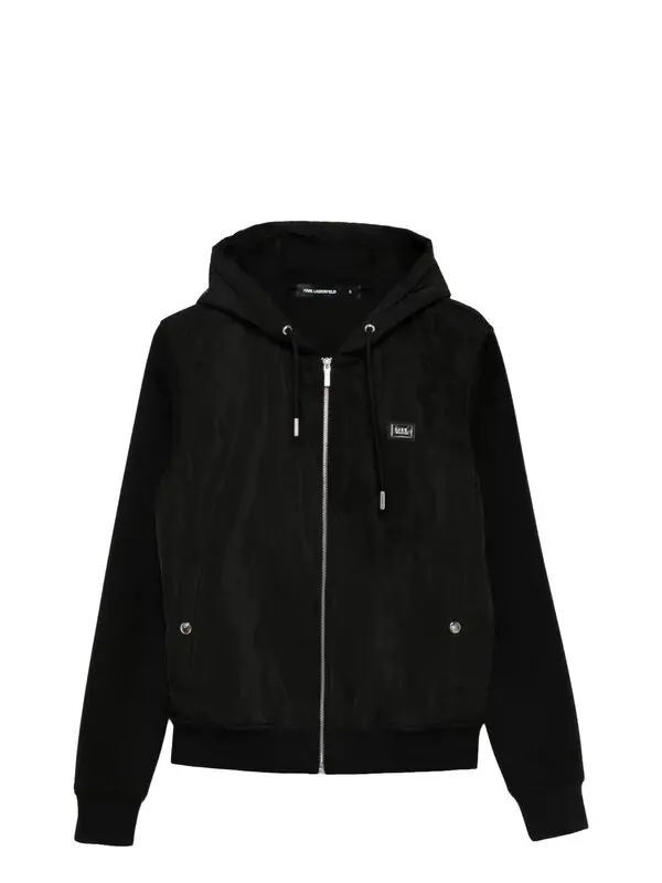 Karl Lagerfeld Hooded Zip-up Jacket - Black