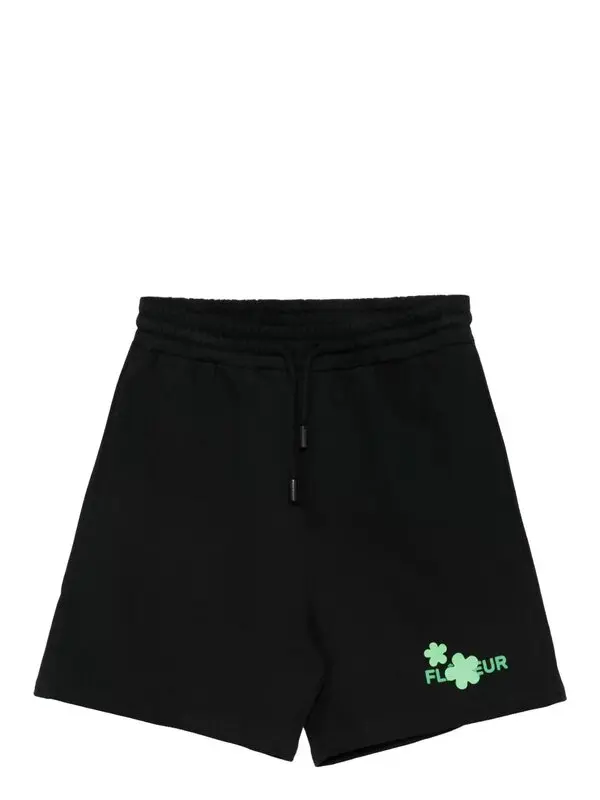 FLANEUR Logo-print Drawstring Shorts - Black