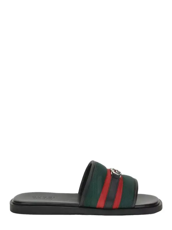 Gucci Interlocking G Web-stripe Sandals - Black