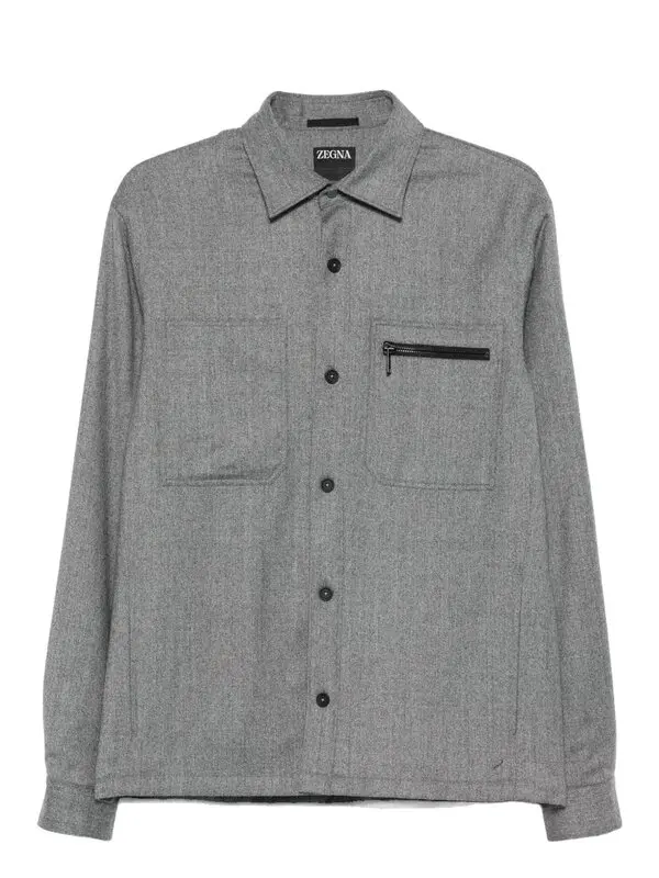 Zegna Zip-fastening Pocket Shirt - Grey