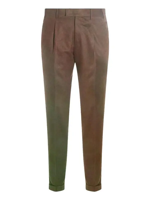 PT TORINO Pleated-front Cuffed Trousers - Brown