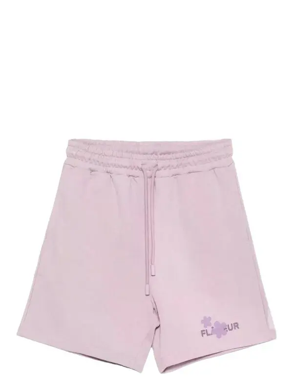 FLANEUR Logo-print Drawstring Track Shorts - Purple