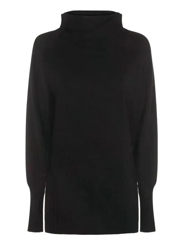 Malo Ribbed Turtleneck Sweater - Black
