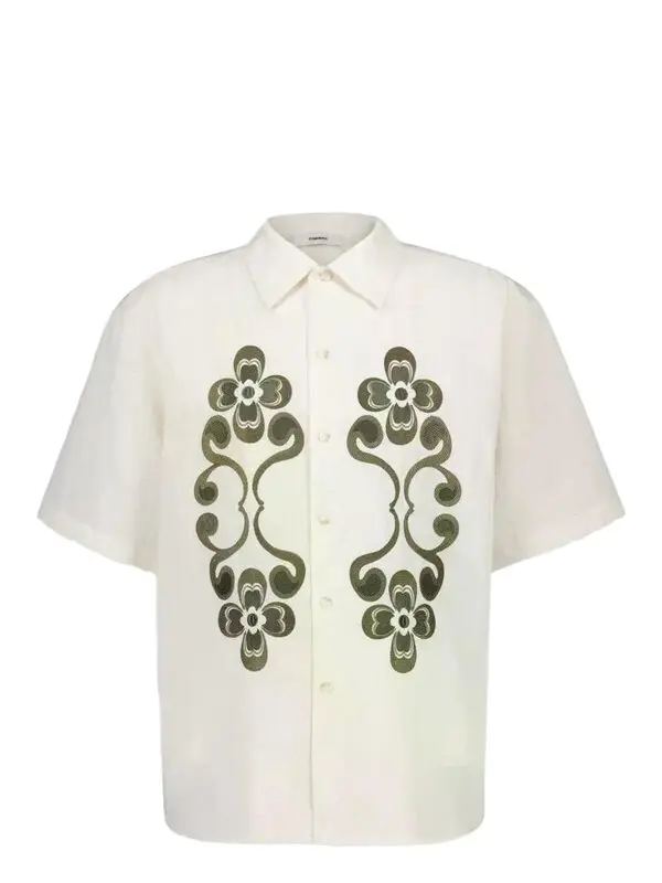 Commas Floral-embroidered Shirt - White