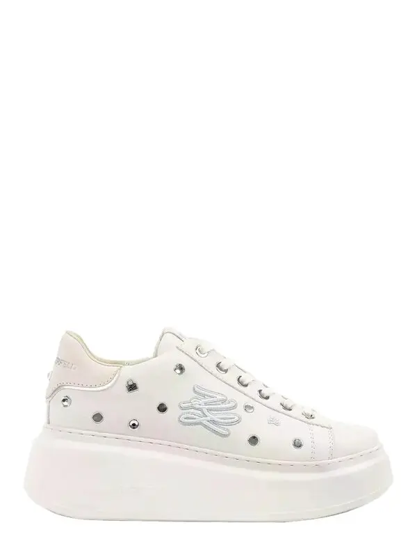 Karl Lagerfeld Crystal-embellished Platform Sneakers - White