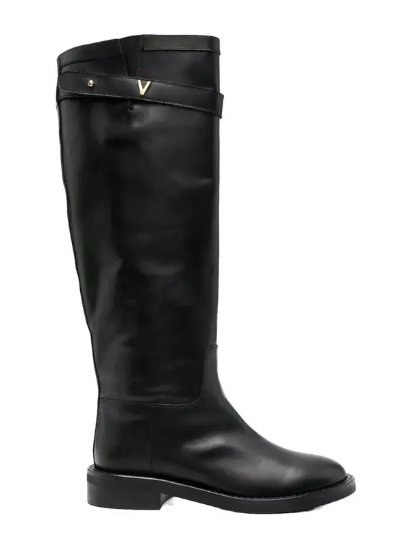 VIA ROMA 15 30mm Buckle-fastening Leather Boots - Black