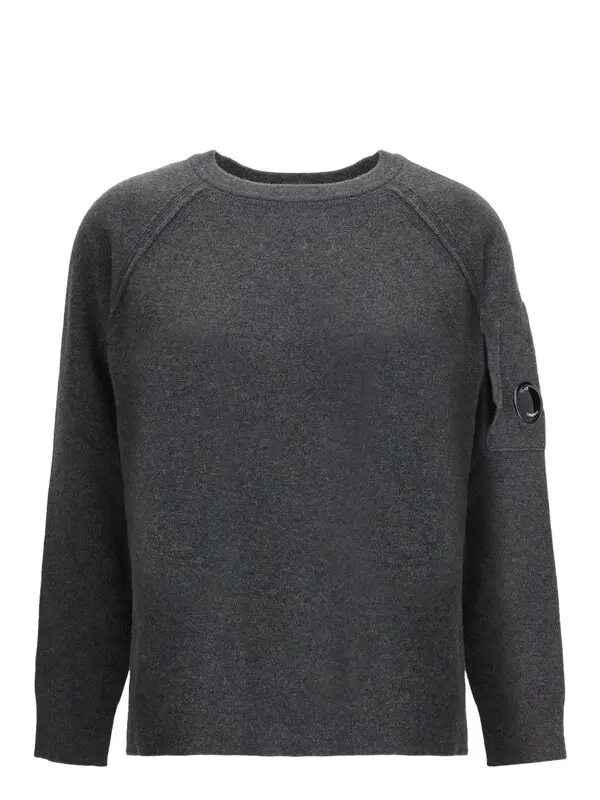 C.P. COMPANY Raglan-sleeve Wool Blend Sweater - Grey