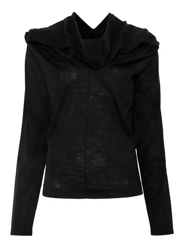 MAISON MARGIELA Hooded Long-sleeve Jumper - Black