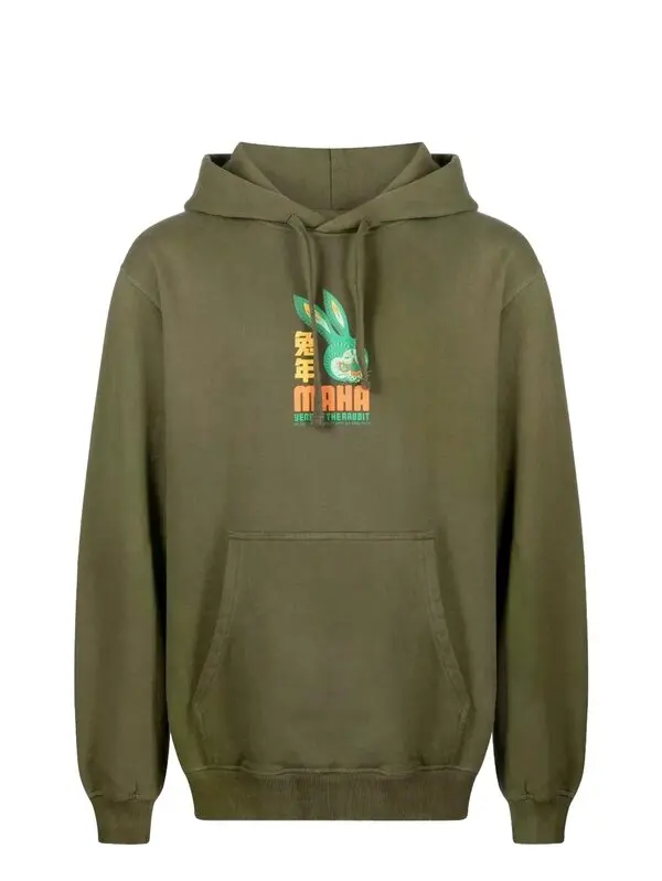 MAHARISHI Rabbit-print Cotton Hoodie - Green