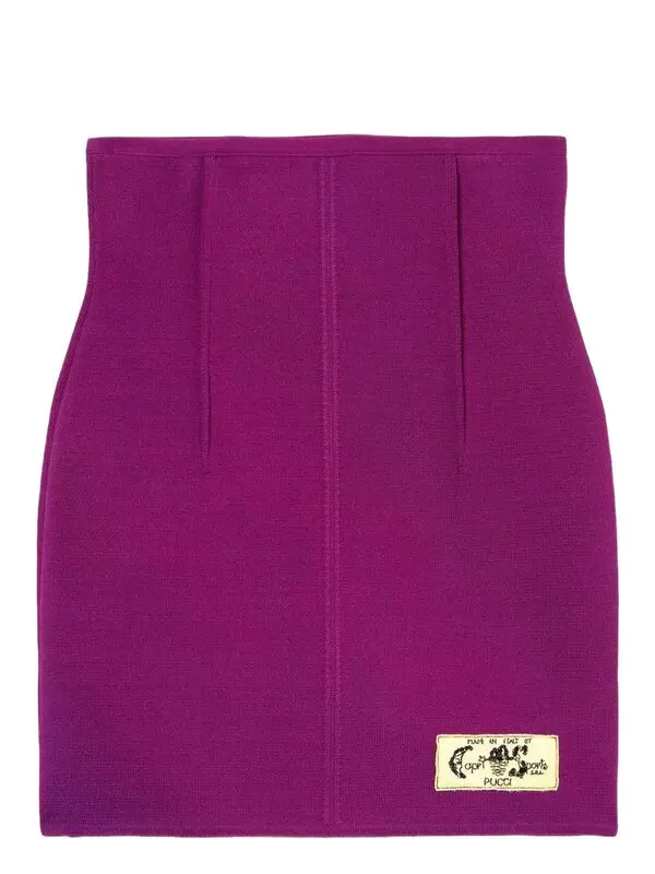 Emilio Pucci Embroidered-logo Knit Skirt - Purple
