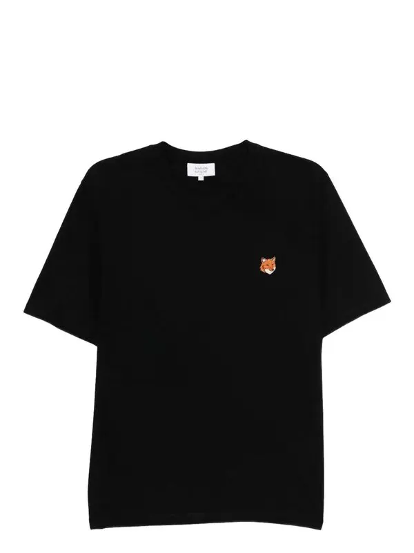 Maison Kitsuné Embroidered-logo Patch T-shirt - Black