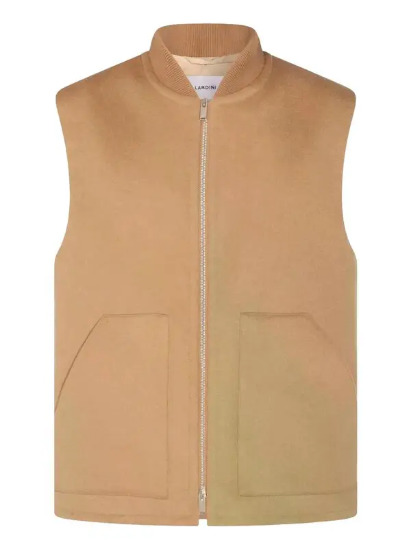 LARDINI Zip-front Patch-pocket Waistcoat - Brown