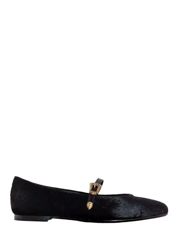 Roberto Festa Calf-hair Buckled Ballet Flats - Black