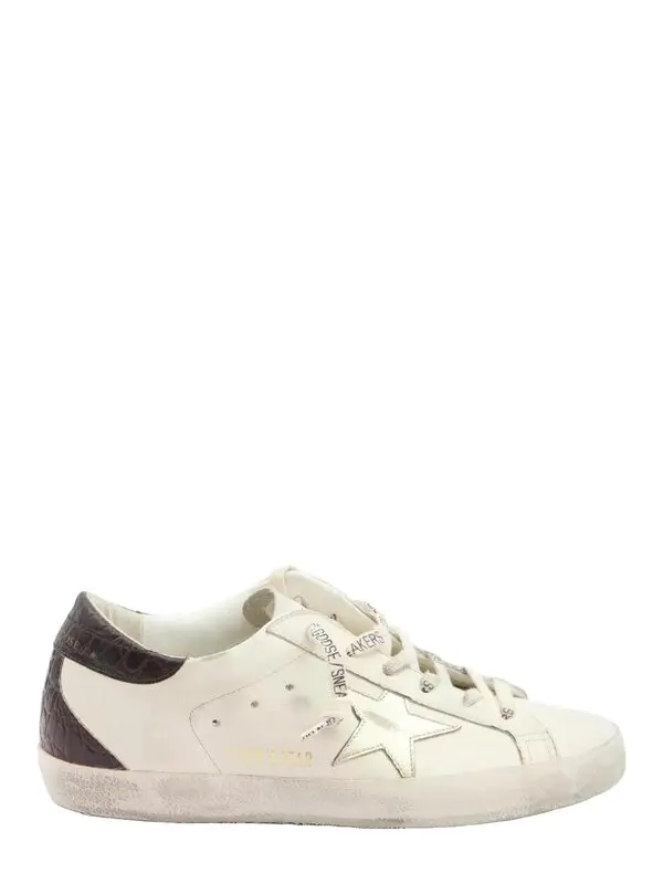 GOLDEN GOOSE Super-star Crocodile-effect Sneakers - Neutrals
