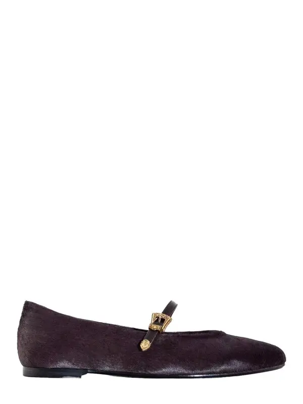 Roberto Festa Calf-hair Buckled Ballet Flats - Brown