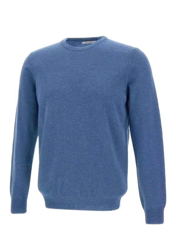 KANGRA Crew-neck Wool Sweater - Blue