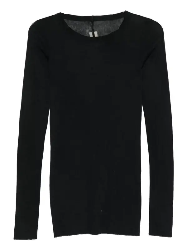 Rick Owens Semi-sheer Long-sleeve Top - Black