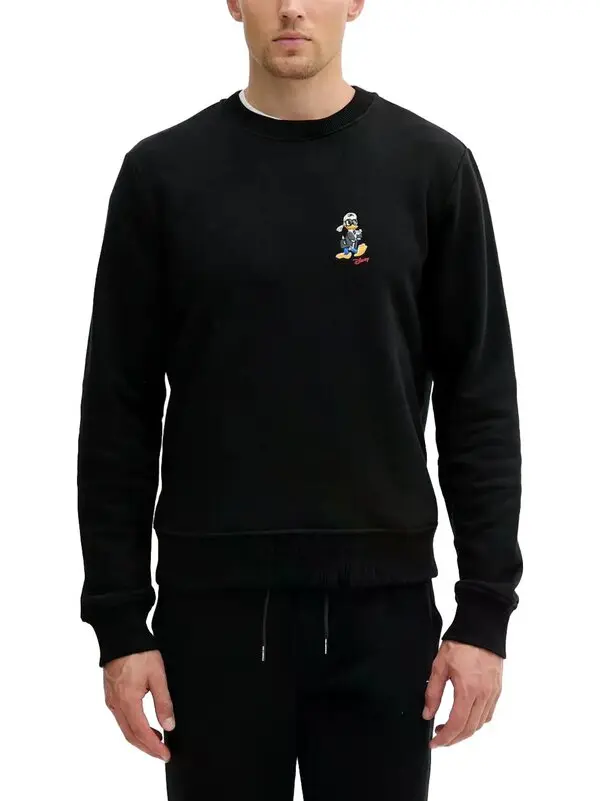 Karl Lagerfeld X Disney Donald Duck Embroidered Logo Sweatshirt - Black
