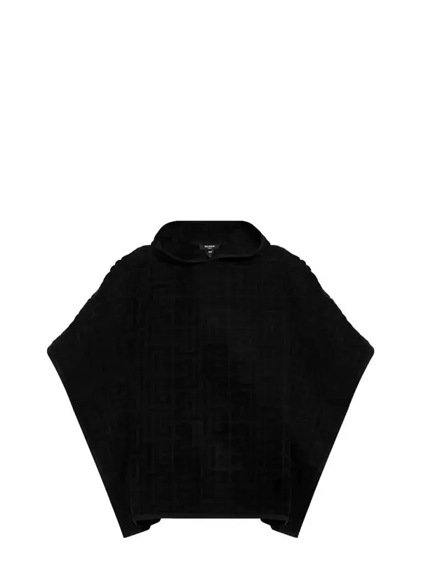 Balmain Logo-embroidered Poncho - Black