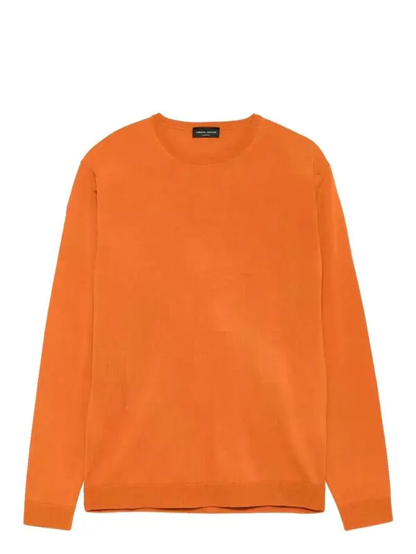 ROBERTO COLLINA Merino Wool Crew-neck Sweater - Orange
