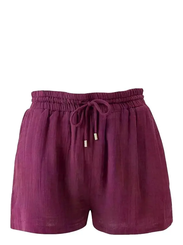Melissa Odabash Elasticated-waist Cotton Shorts - Purple