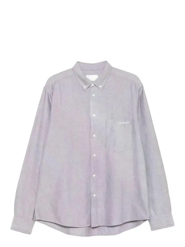MARANT Jasolo Embroidered-logo Shirt - Grey