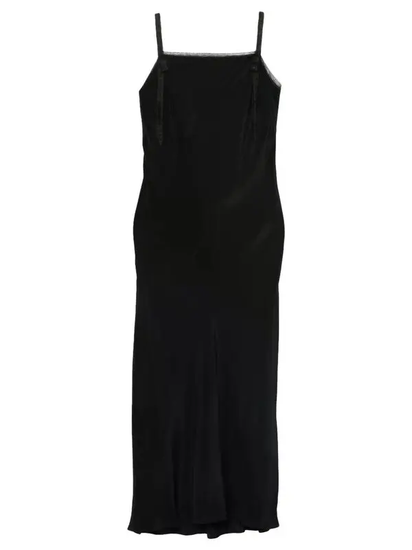 Rochas Ribbon-trimmed Slip Dress - Black