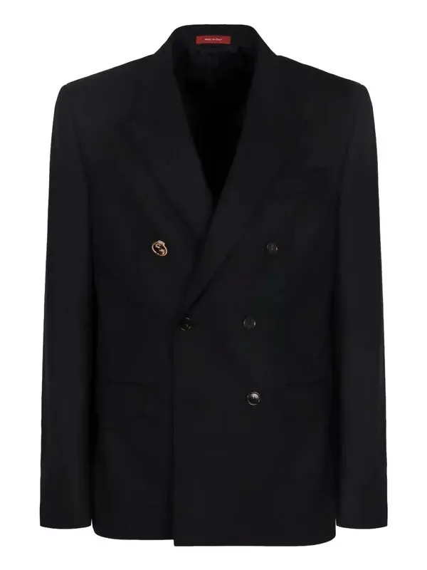 Gucci Double-breasted Wool Jacket - Black