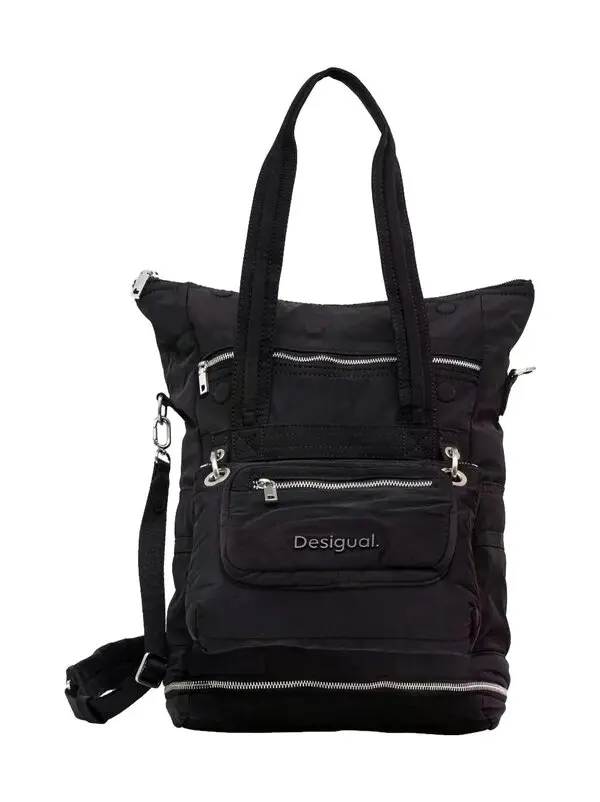 Desigual Quilted Backpack With Detachable Pouch - Black