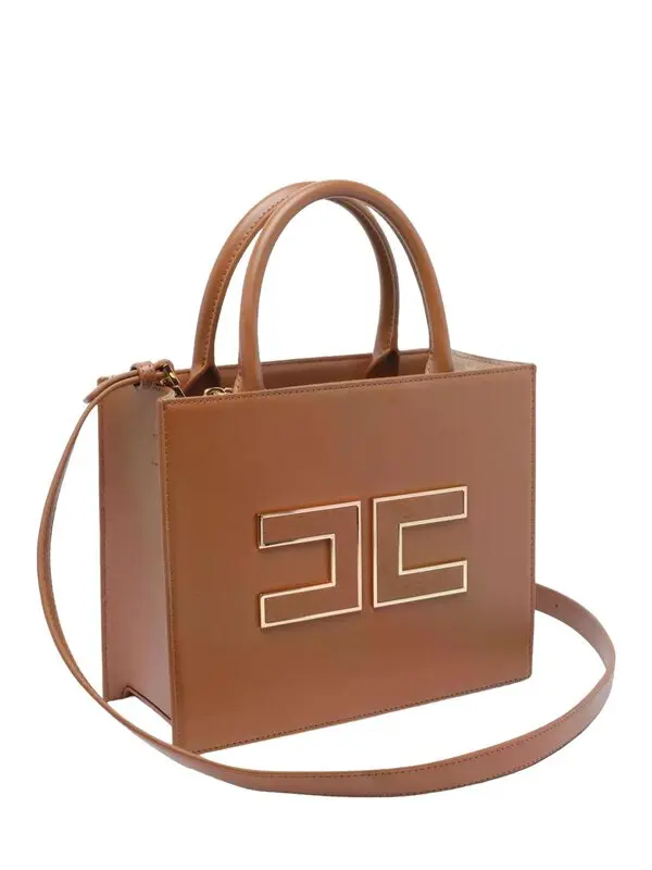 Elisabetta Franchi 24/7 Logo-plaque Top-handle Tote Bag - Brown