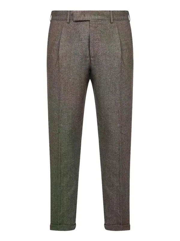 PT TORINO Pleated Wool Trousers - Brown