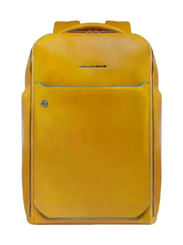 PIQUADRO Quilted Leather Backpack - Yellow