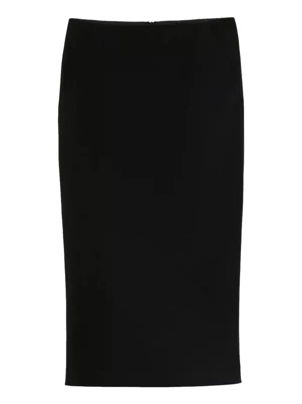Giorgio Armani Wool-blend Straight Skirt - Black