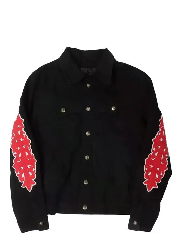 Chrome Hearts Floral Cross-appliqué Denim Jacket - Black