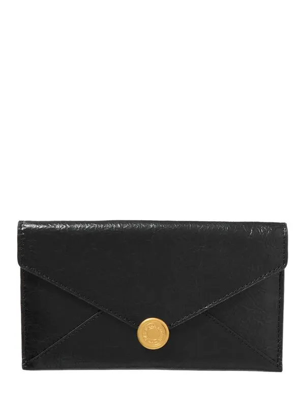 Dries Van Noten Medium Textured-leather Clutch - Black