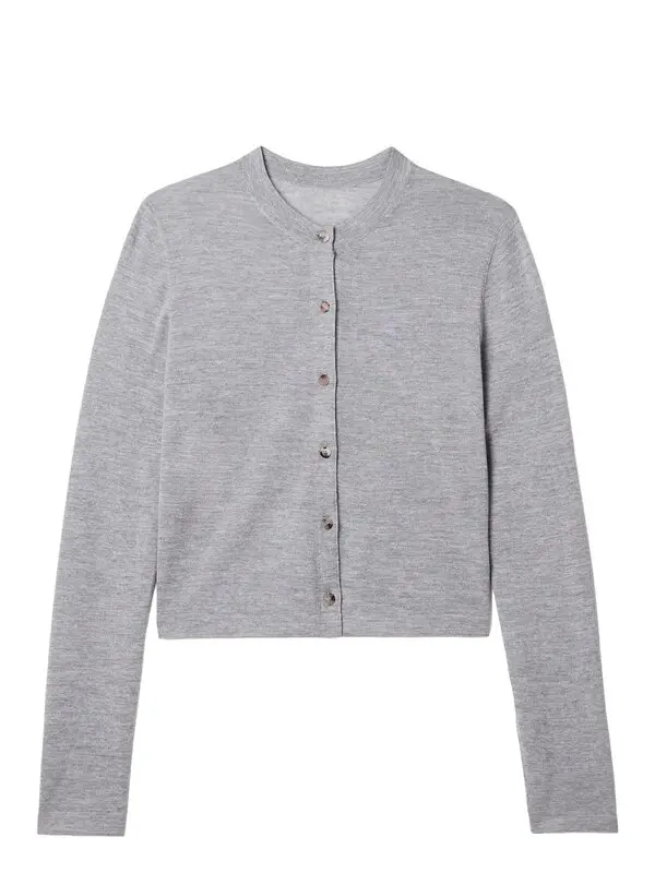 Khaite Brieta Merino Wool Cardigan - Gray