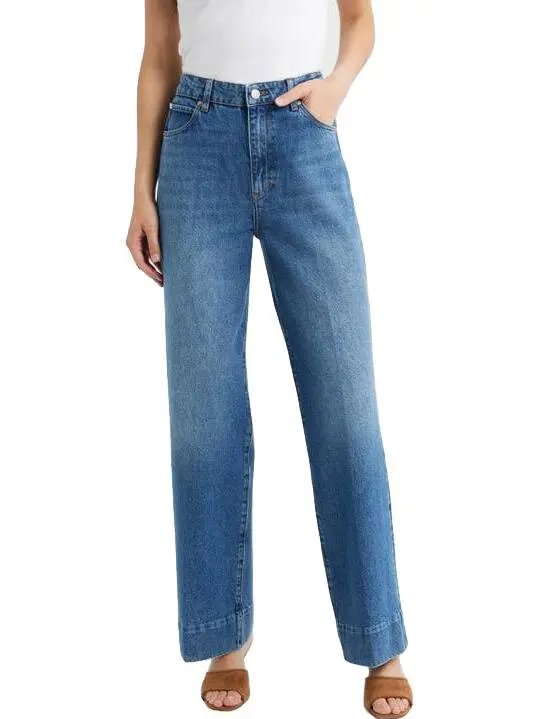 FRAME The Streamline High-waist Straight-leg Jeans - Swan