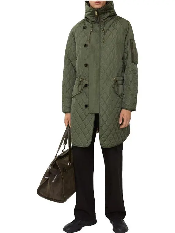 Burberry Reissued Quilted Nylon Parka - Khaki Green