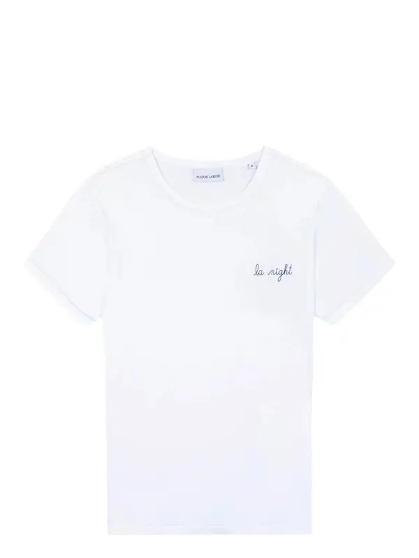 Maison Labiche Embroidered Script T-shirt - White