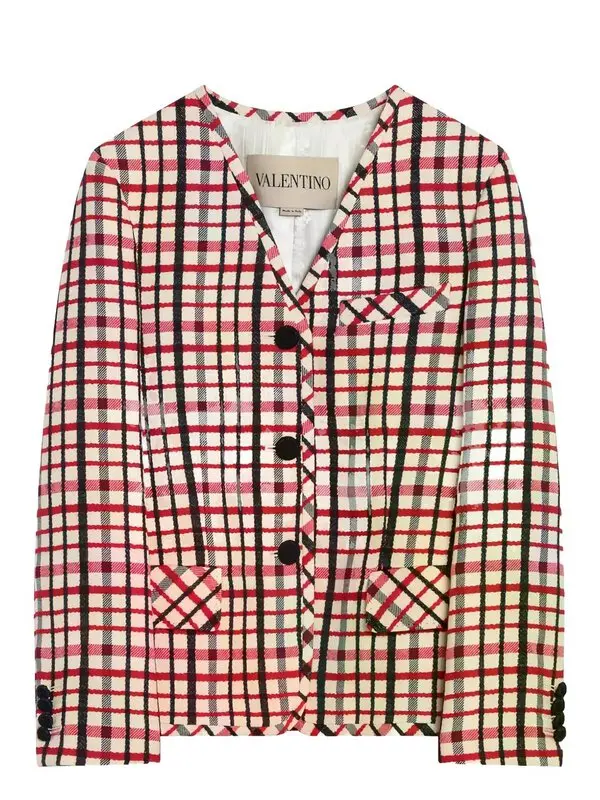 Valentino Garavani Checked Jacket - White