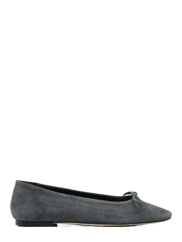 AeydĒ Bow-detail Square-toe Flats - Grey