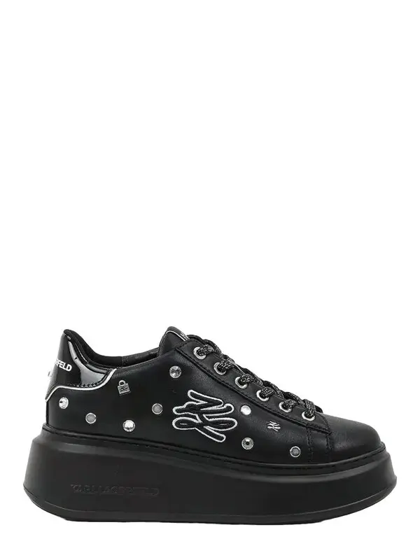 Karl Lagerfeld Crystal-embellished Platform Sneakers - Black