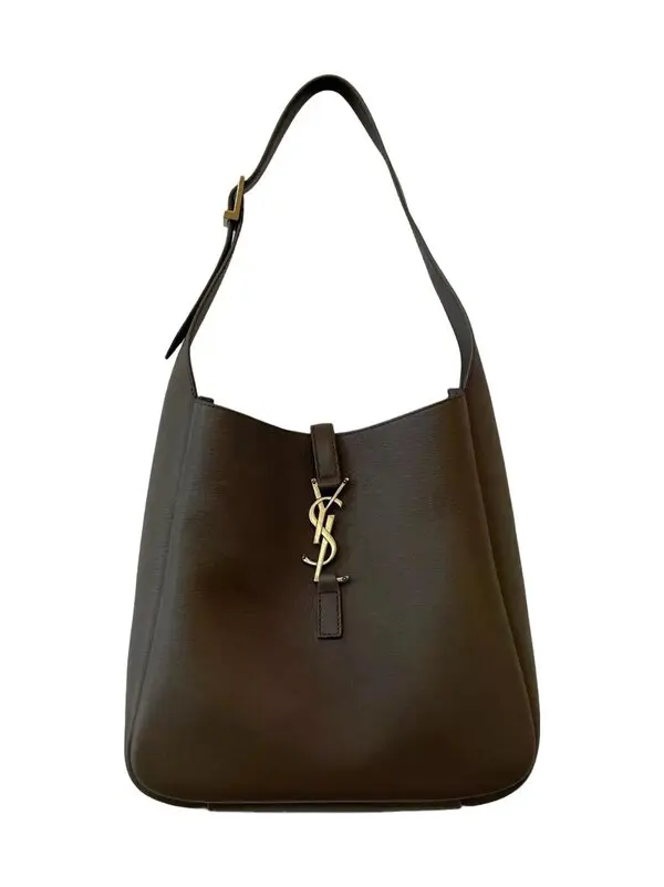 Saint Laurent Logo-plaque Shoulder Bag - Brown