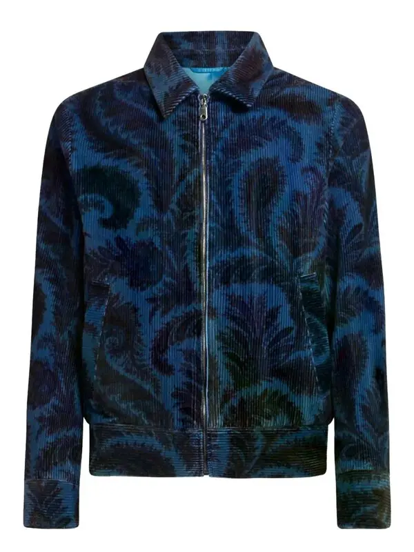 Etro Paisley-print Zip-up Jacket - Blue