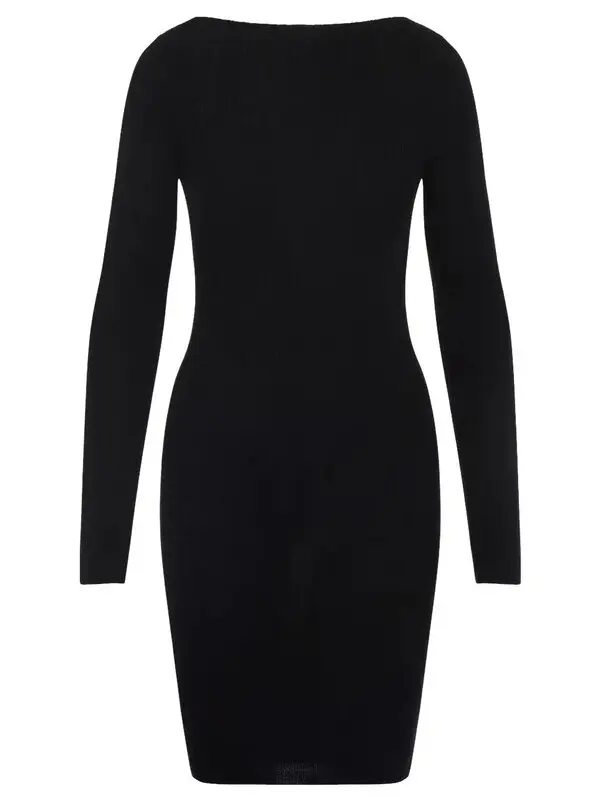 Rick Owens Ribbed Long-sleeved Day Dress - Black