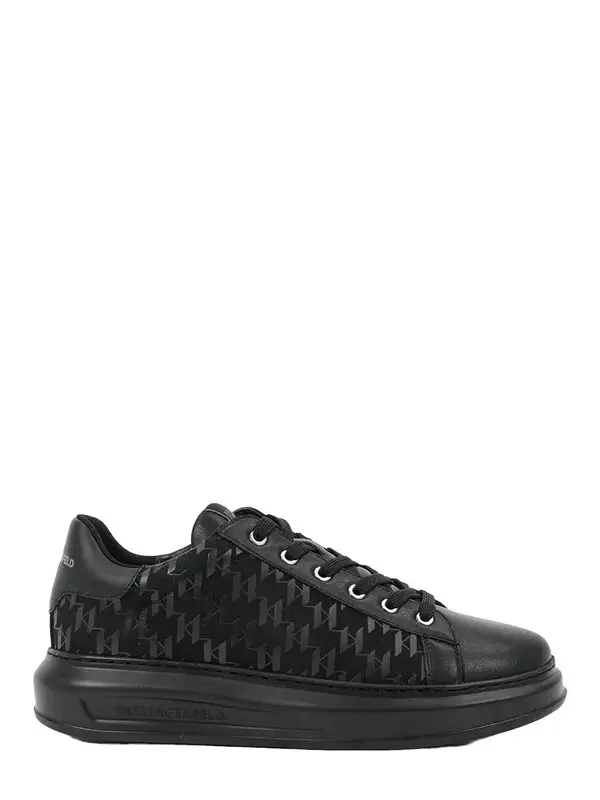 Karl Lagerfeld Monogram Platform Sneakers - Black