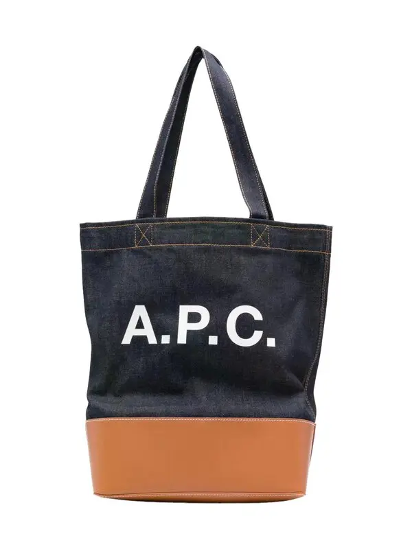 A.p.c. Logo-detail Denim Tote Bag - Blue
