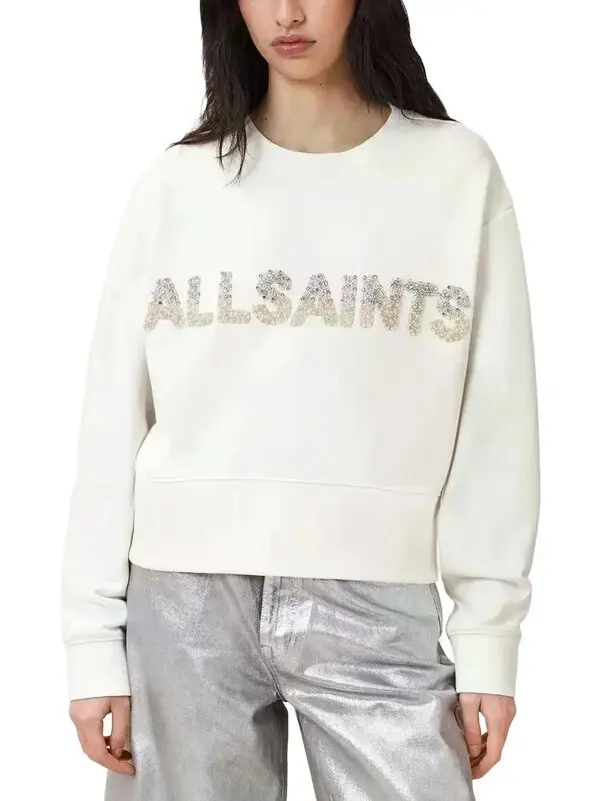 ALLSAINTS Separo Embellished-logo Sweatshirt - Neutrals