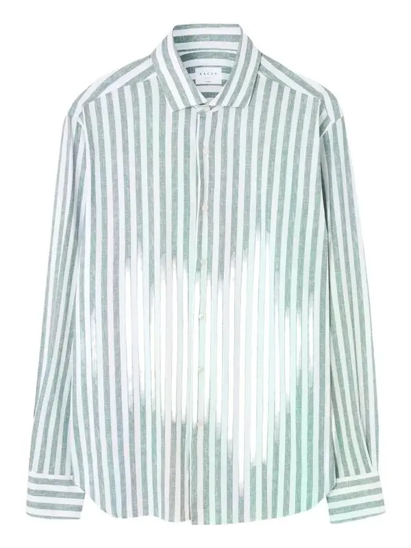 XACUS Striped Cotton Shirt - Green