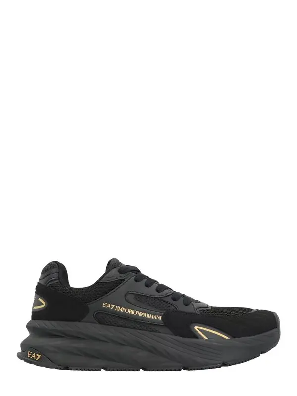 Emporio Armani Mesh Panelled Sneakers - Black